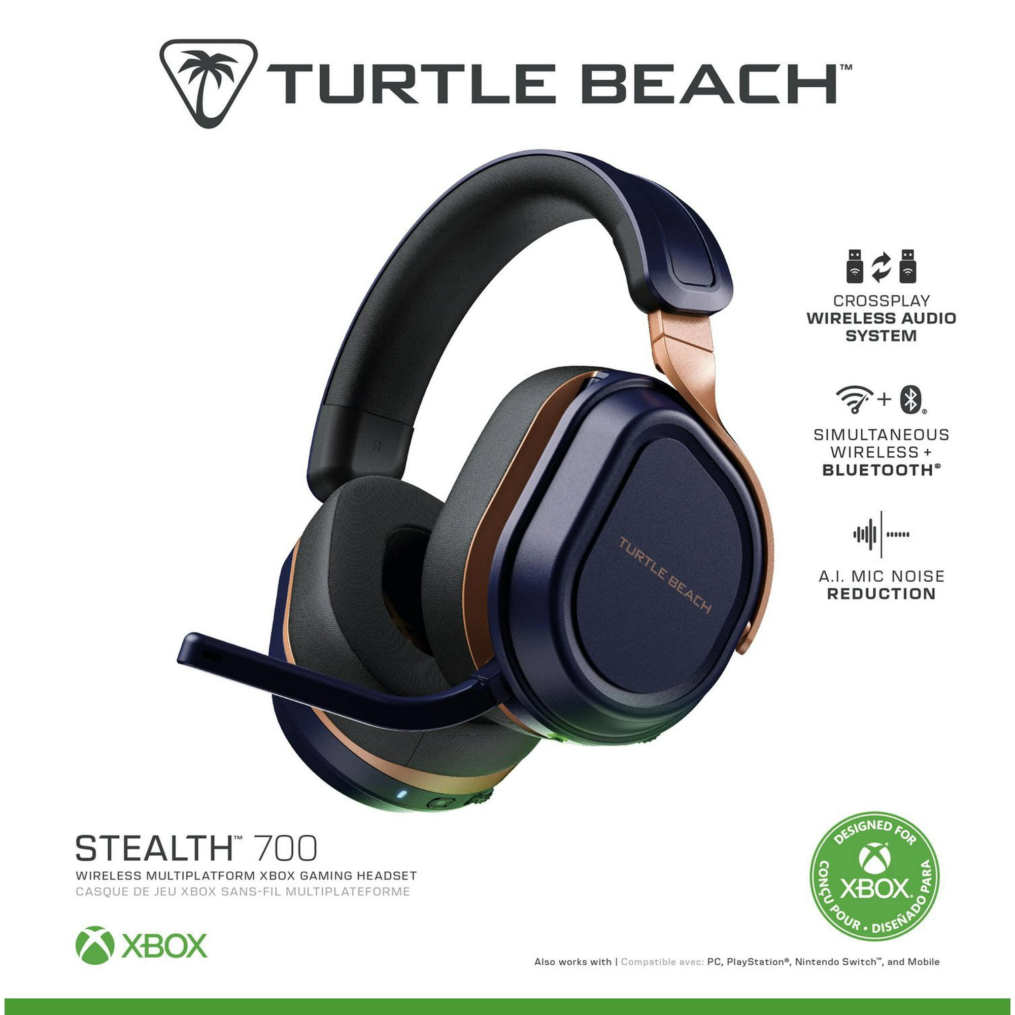 Turtle Beach Stealth 700 Cobalt Blue Xbox Series X S Xbox One PC PS5 PS4 Bluetooth Equipped Mobile Devices including Steam Deck Walmart