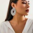 Exaggerate Shimmering Round Disc Metal Dangle Earrings for Women ...