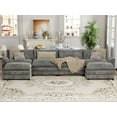 Furmax U-Shaped 4-Seat Sectional Sofa with 2 Ottomans, Convertible ...