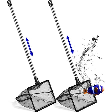 Lepai 2 Pieces Mesh Fish Tank Net Aquarium Fish Net 4 Inch Stainless ...