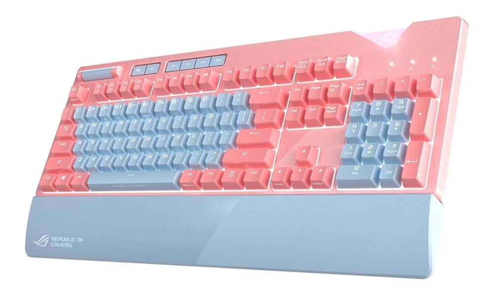 Teclado Gamer ASUS ROG STRIX XA01 Flare Pink CherryMX Brown Mecanico ...