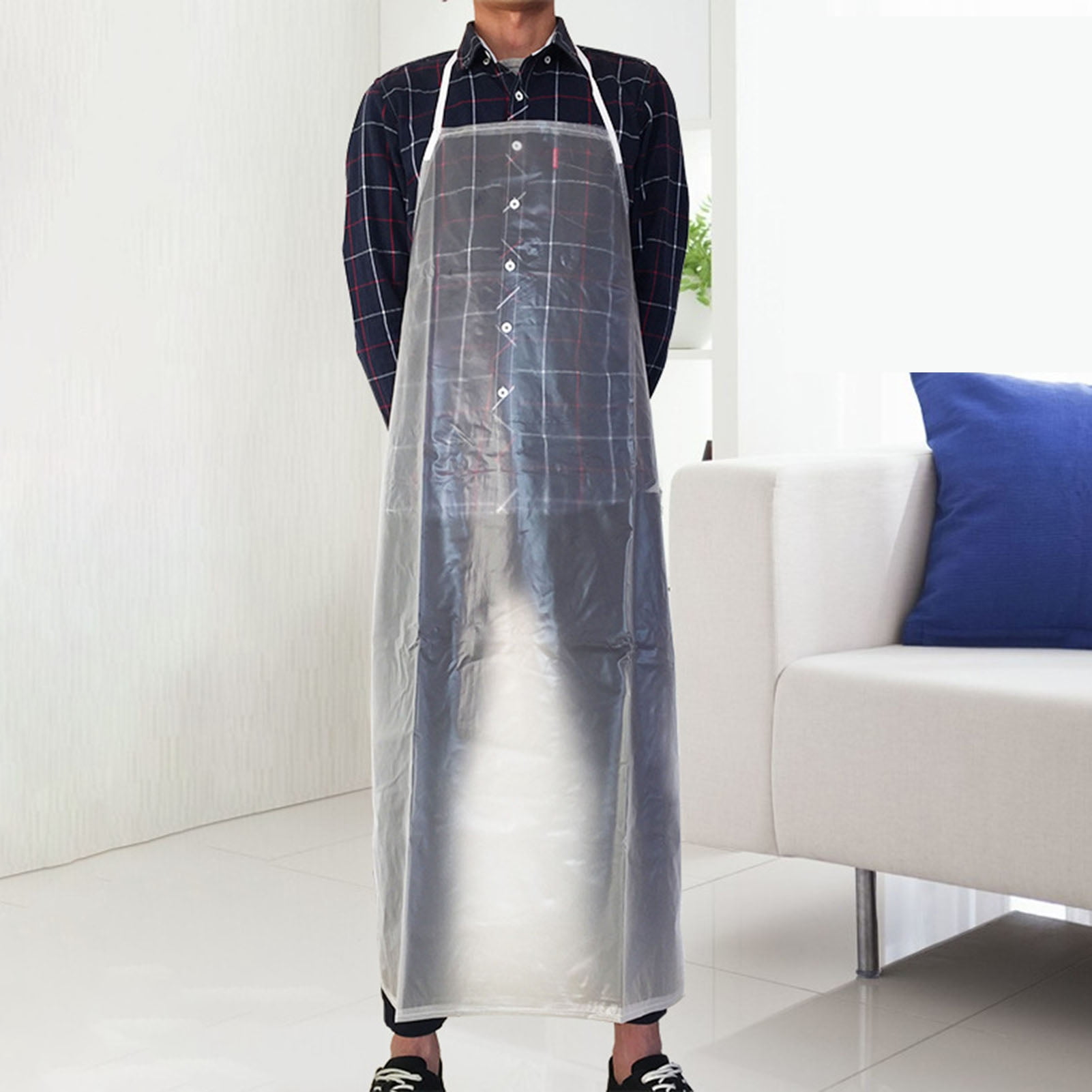 Waterproof Transparent Clear Plastic Apron Kitchen Restaurant Housework ...