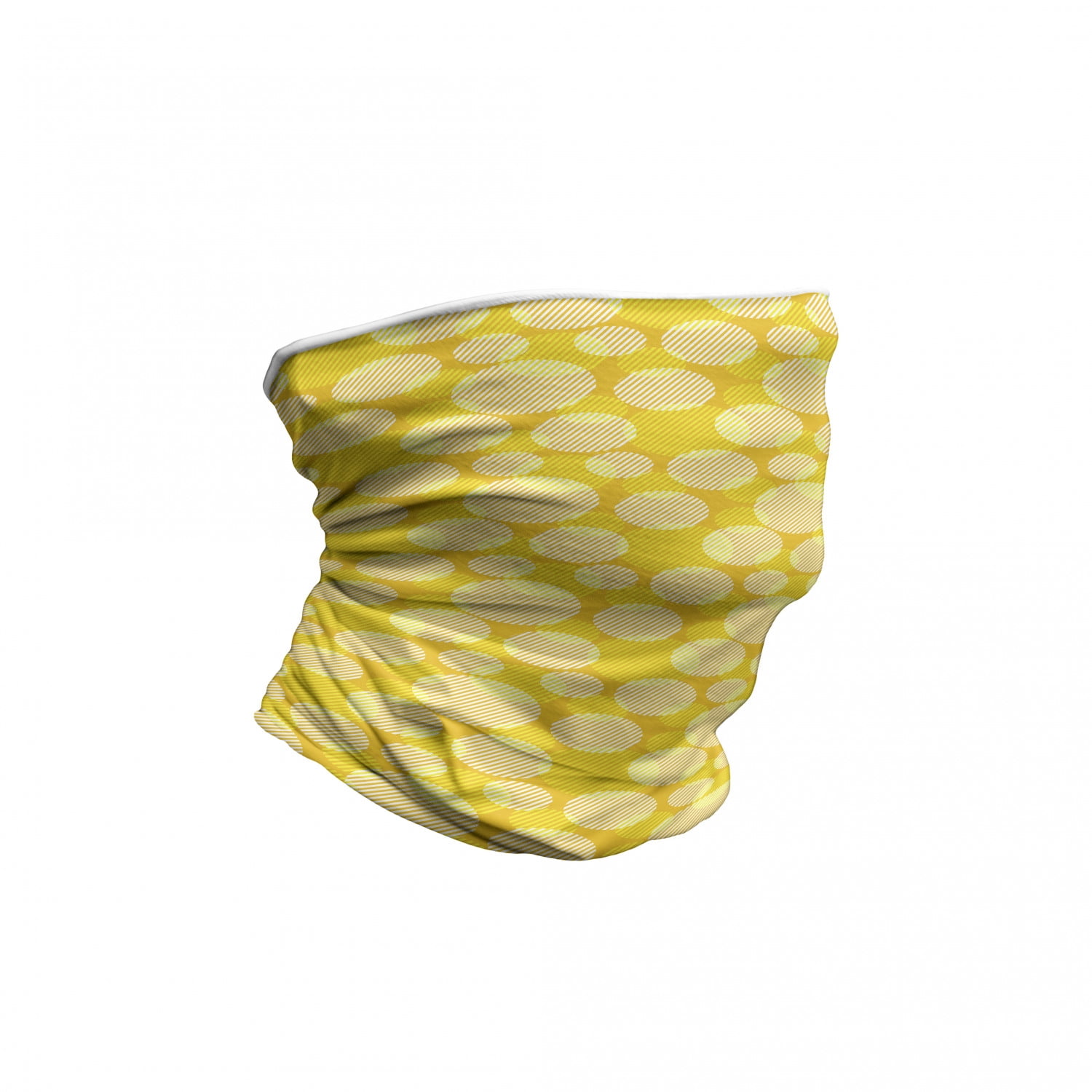 Yellow and White Neck Gaiter, Geometric Striped, Unisex, Yellow and ...