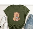 Capybara Boba Shirt, Cute Bubble Tea Capybara Tee, Kawaii Animal Lover ...