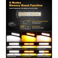 6 Modes White Series 12 Inch 300W Light Bar Dual Color Strobe Function ...