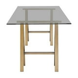 Brady Dining Table Brass with Tinted Glass - Walmart.com