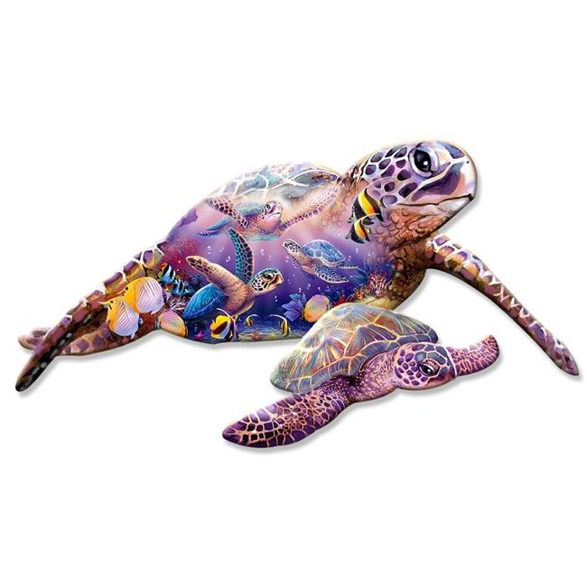 Steve Sundram Art SUN045 18 x 10 in. Two Turtles Plasma Metal Sign ...
