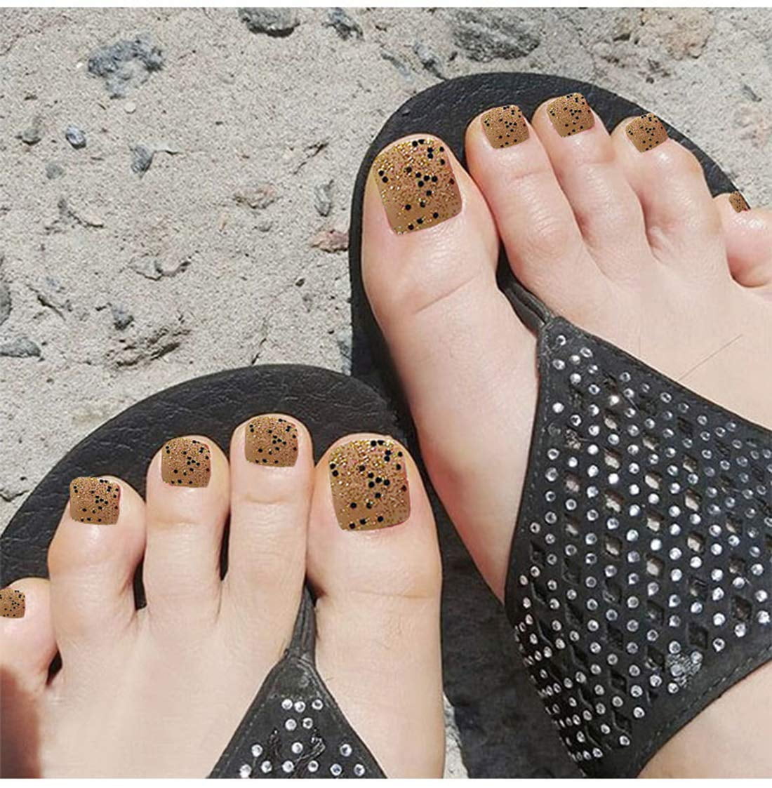 Cheetah Print Toe Nails