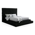 FOA Biron 3pc Black Fabric Upholstered Bedroom Set - Queen + 2 ...