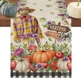 Autumn Flower Leaves Thanksgiving Pumpkin Table Runner 13x90in Non-Slip ...