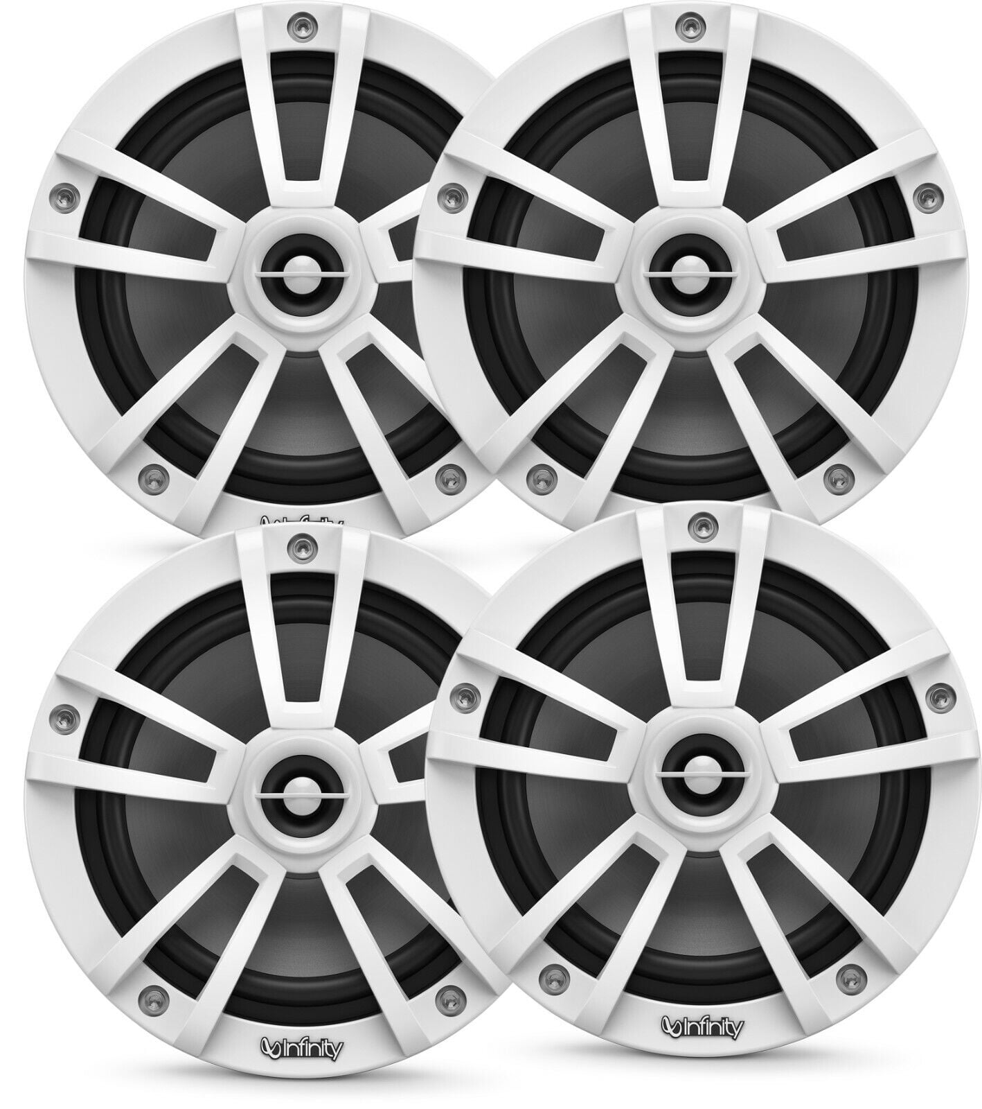 4x Infinity 622MW 6.5" 2-Way Water Resistant Coaxial Marine Boat Stereo ...