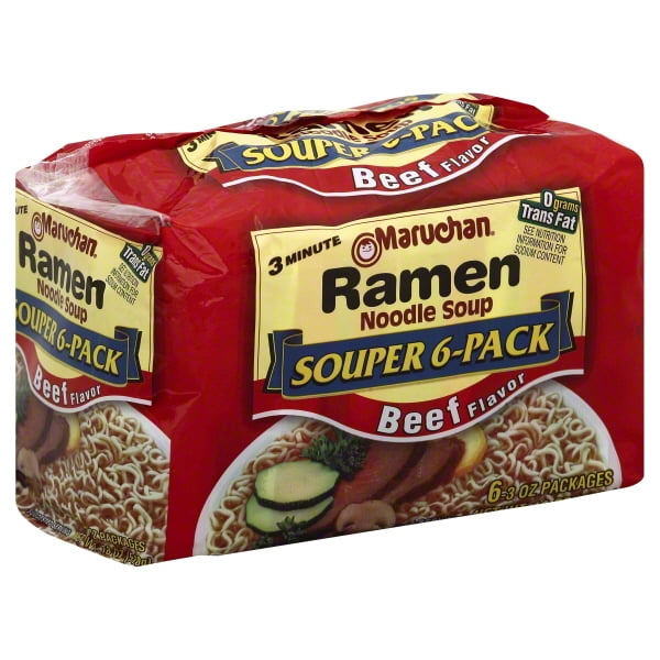 Maruchan Souper 6-Pack Beef Ramen Noodle Soup – 18oz/6ct – BrickSeek