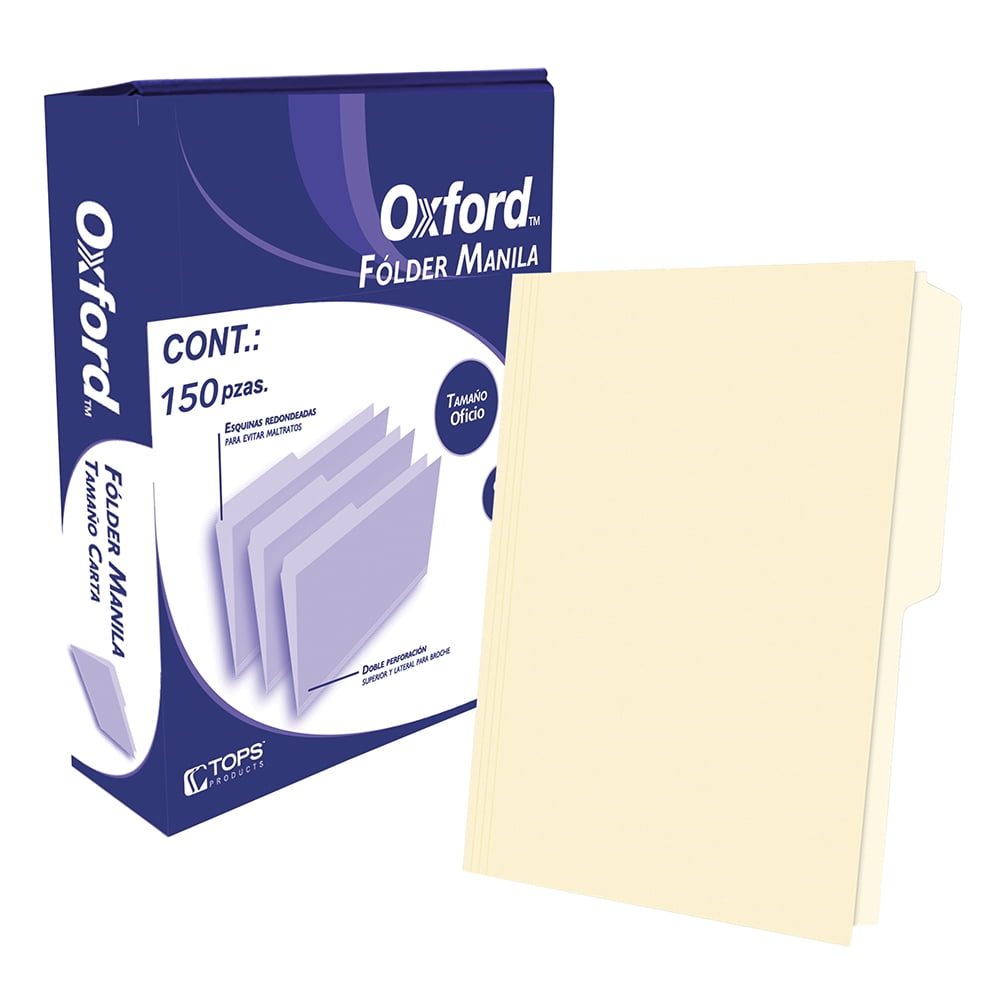 Fólder Manila Oxford Tamaño oficio Crema Caja c/100 | Walmart en línea