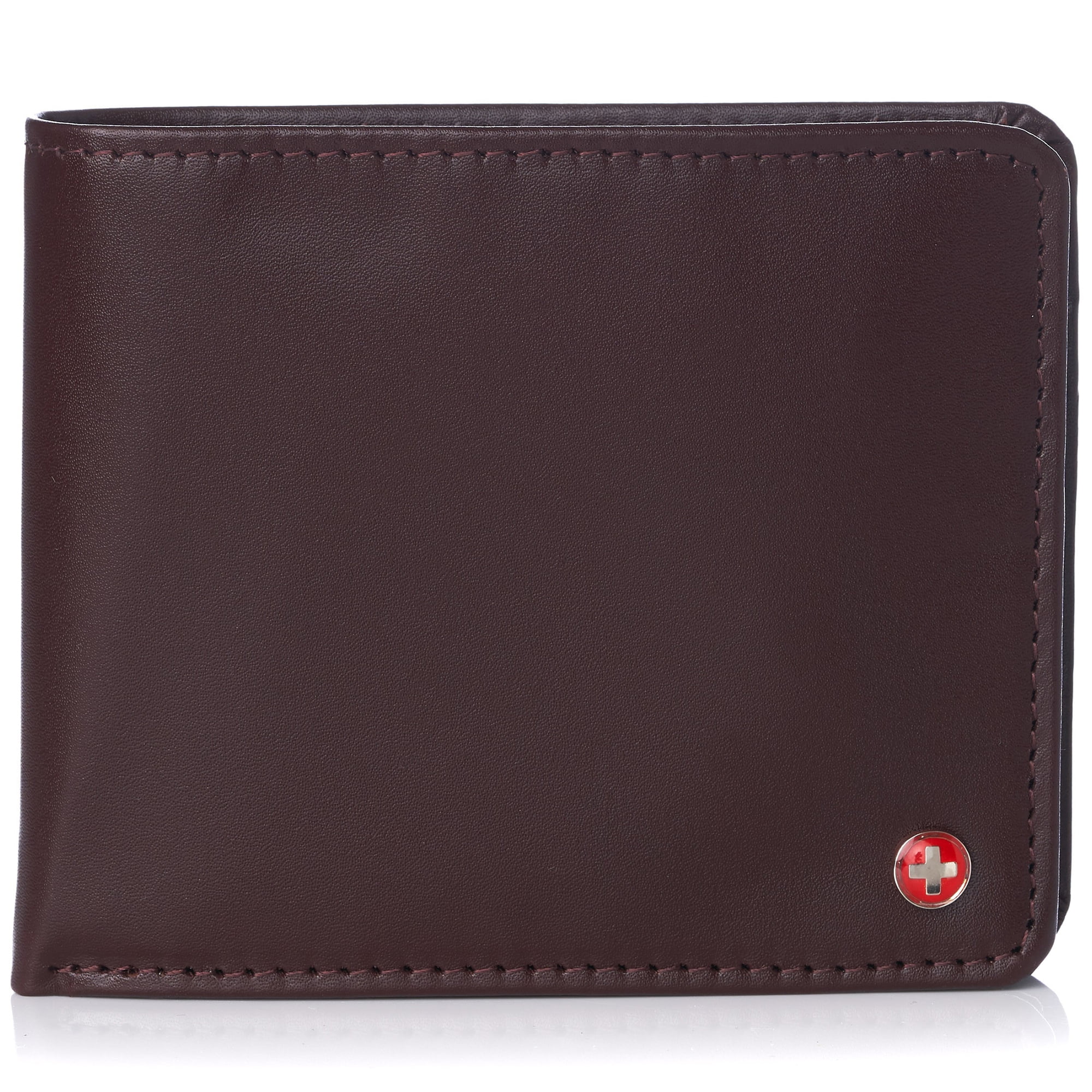 Alpine Swiss RFID Mens Wallet Deluxe Capacity Passcase Bifold Two Bill ...