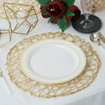 Efavormart 6 Pack 15" Gold Metallic String Round Placemats For Wedding ...