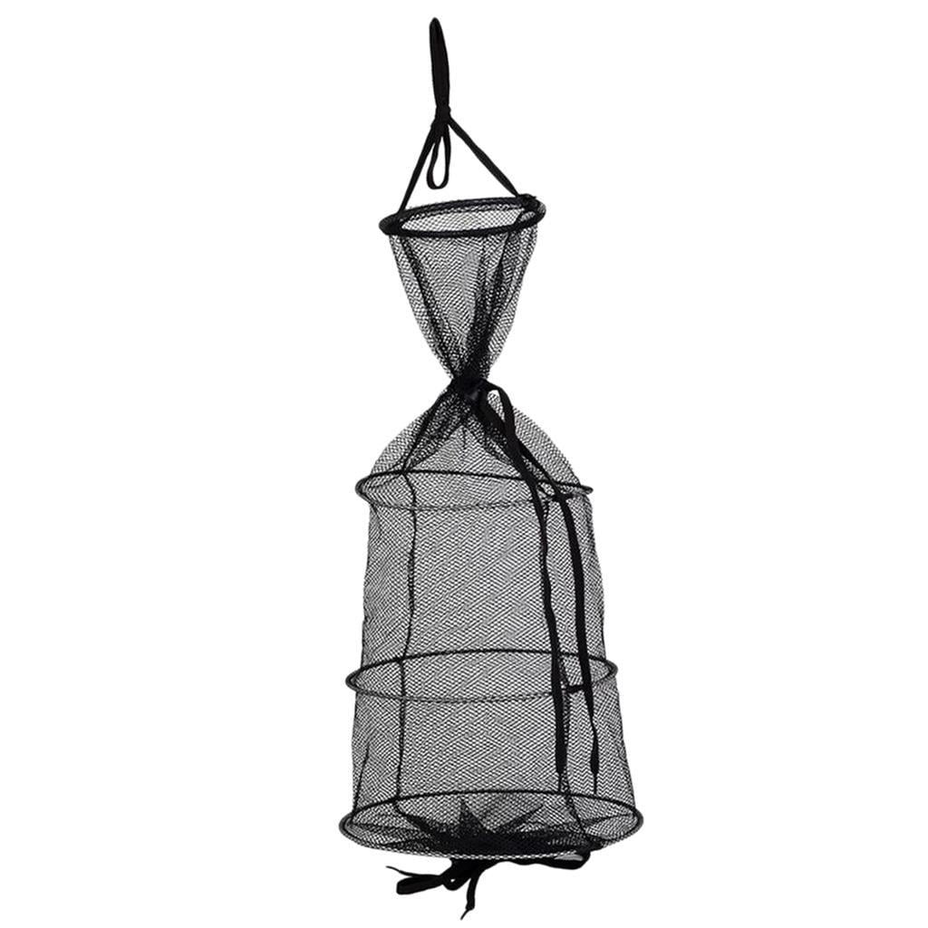 Folded Crayfish Lobster Minnow Eel Nylon Fishing Dip Cage Black ...