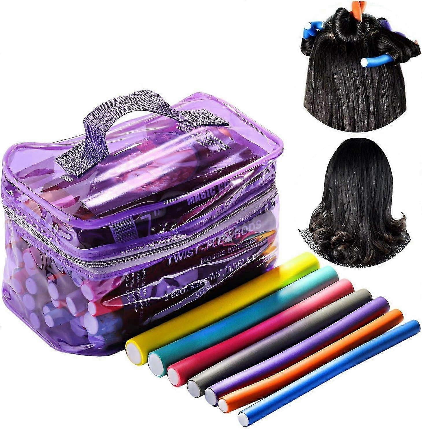 42 Pcs Flexible Foam Curler Rollers, Hair Curler Rods Hair Rollers Hair ...