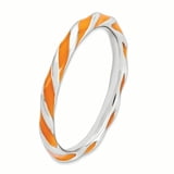 Sterling Silver Twisted Orange Enameled Ring - Walmart.com