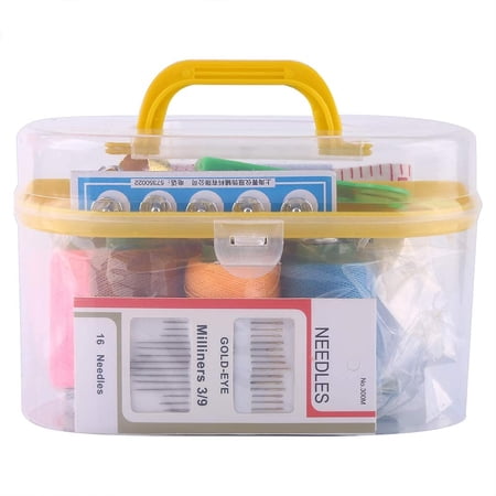 Portable Sewing Kit Box Plastic Organizer Storage Box with Removable ...