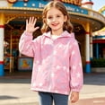 BXJX Girls Hooded Jackets, Graphic Long Sleeve Outdoor Full Zip Kids ...