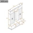 62.2''W Entryway Hall Tree with Bench, 3 Top Cubbies & Bottom Storage ...