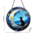 Acrylic Round Sun Catcher Hanging Ornament with Cat and Bookshelf ...