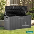 80 Gallon Resin Deck Box, Weather Resistant Outdoor Storage Box ...