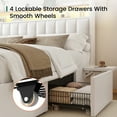 Breltam Queen Bed Frame with 4 Storage Drawers, PU Soft Headboard ...