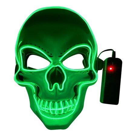 homeholiday Face Shield Halloween LED Luminous Full Face Guard Horror ...
