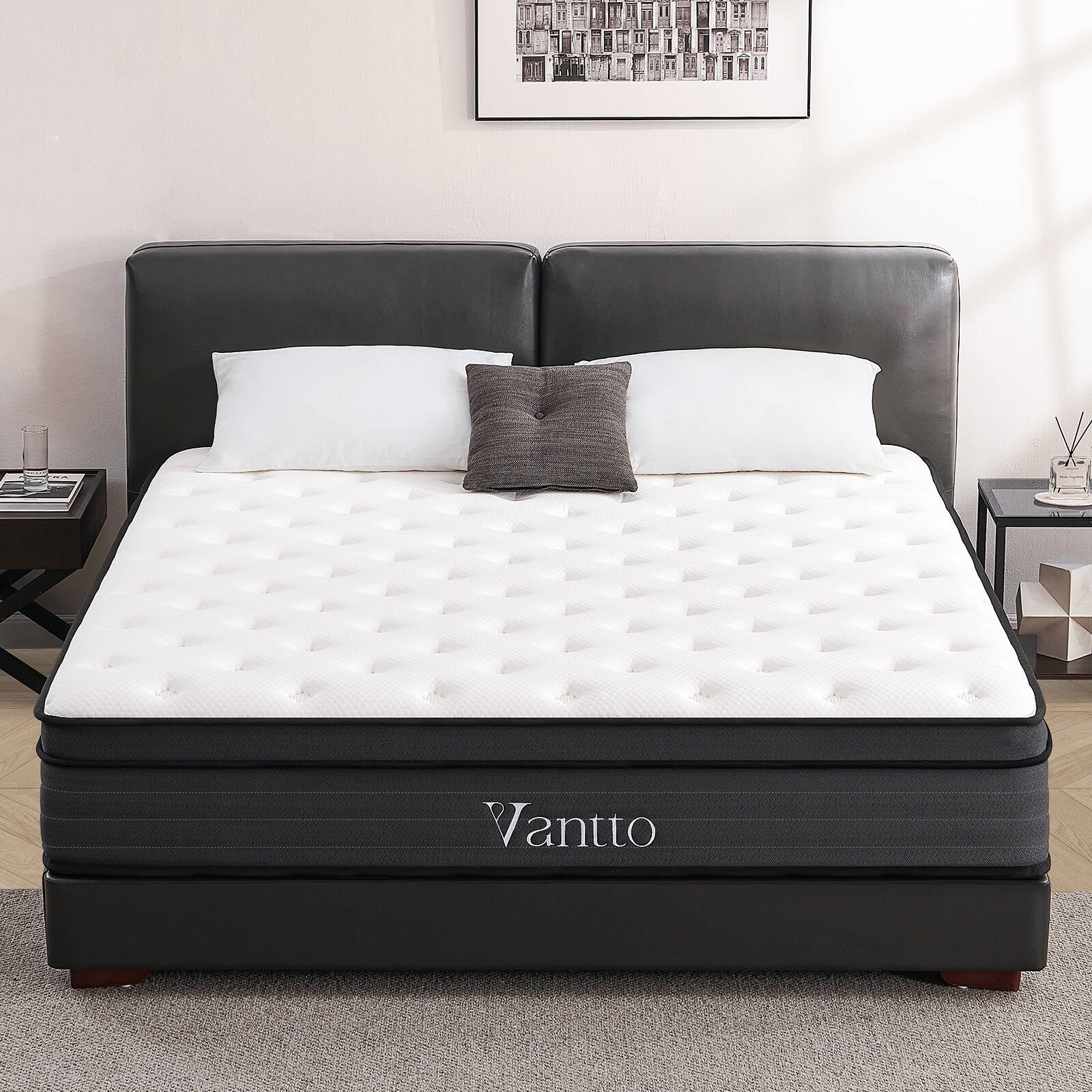 Vantto Twin Mattress, 10 Inch Memory Foam Hybrid Mattress, Individual ...