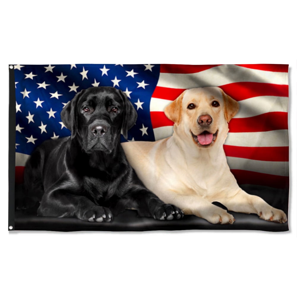 Cayyon Black Lab And Yellow Lab Grommet Flag Labrador Retriever ...