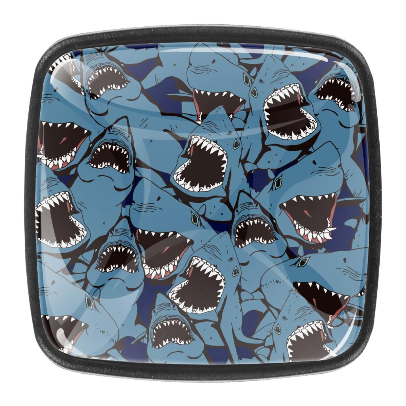 4 Pcs Square Cabinet Handle Cupboard Knob Drawer Pulls Handle Shark ...