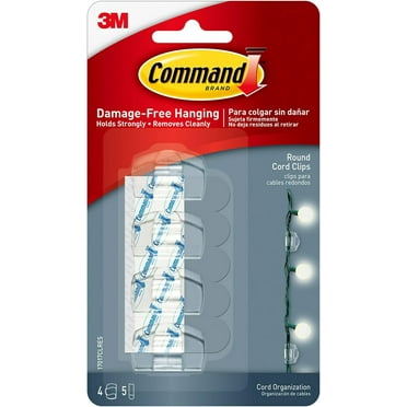 Command Clear Cord Clips, Large, 2 Clips, 3 Strips/Pack - Walmart.com