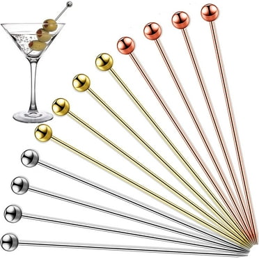 Stainless Steel Cocktail Picks Martini Set, Metal Appetizer Sticks for ...