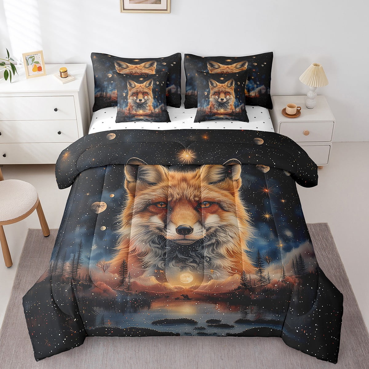 Click here for Yst Fox Comforter Set 7 Piece Bed In A Bag Twin Ga... prices