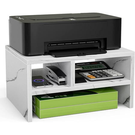 Wood Printer Stand, White Marble | Walmart Canada