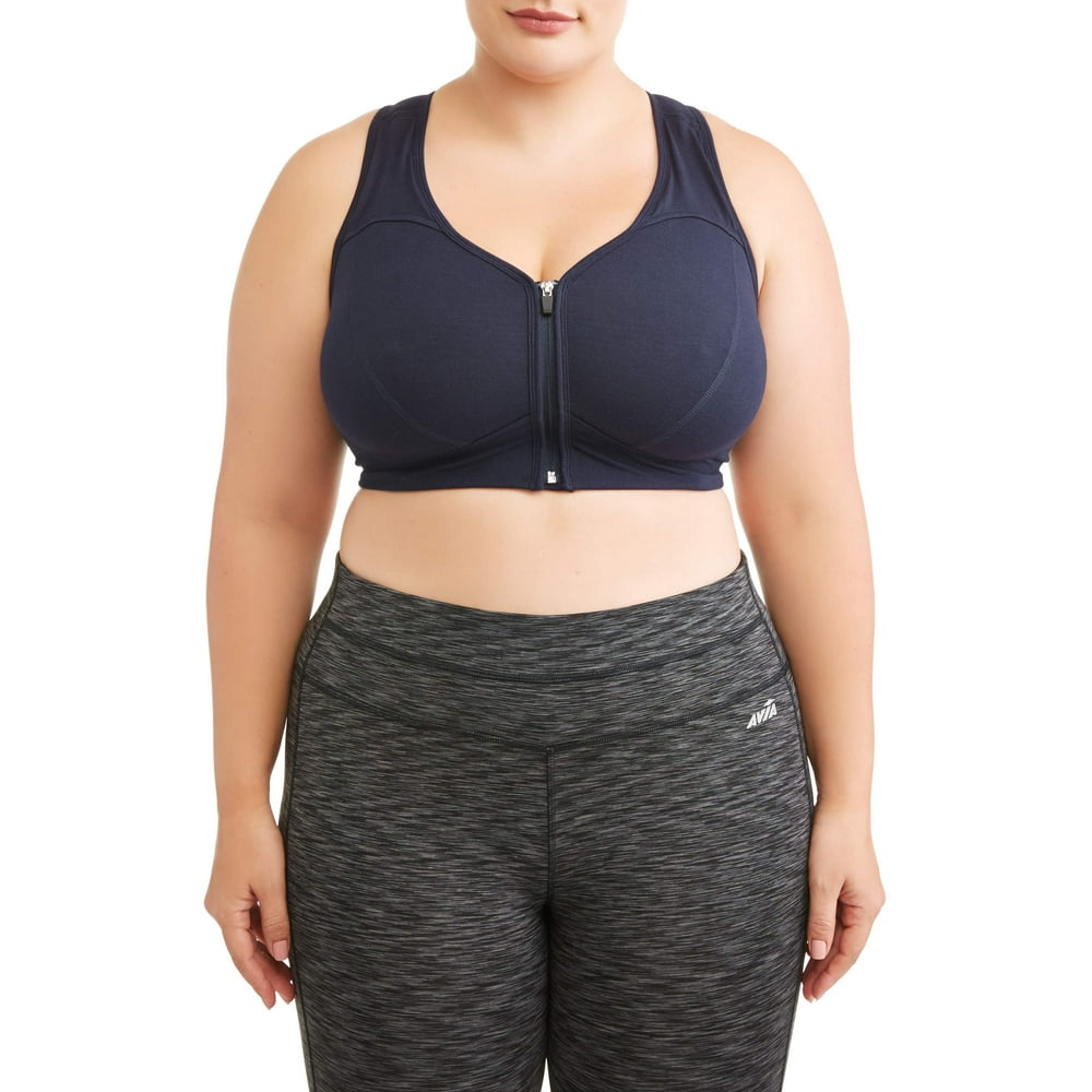 Athletic Works Athletic Works Womens Plus Size Zip Front Bra