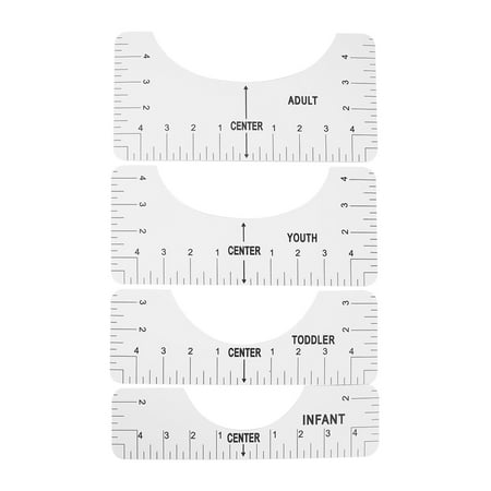 Famelof 4pcs T-Shirt Neck Size Ruler T-Shirt Alignment Ruler for ...