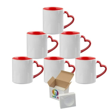 MR.R 11oz Set of 6Sublimation Blanks Dishwasher Ceramic Coffee Mugs ...