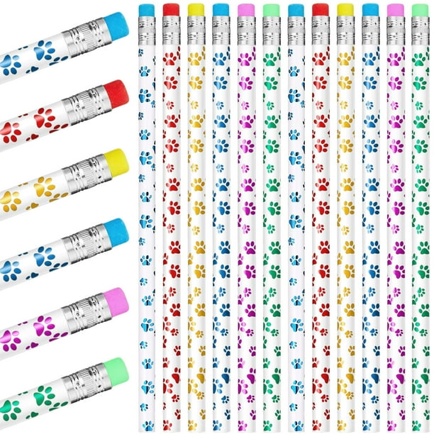 Lápices Chinco Paw Print, 100 unidades, escritura de madera con gomas de borrar | Bodega Aurrera ...