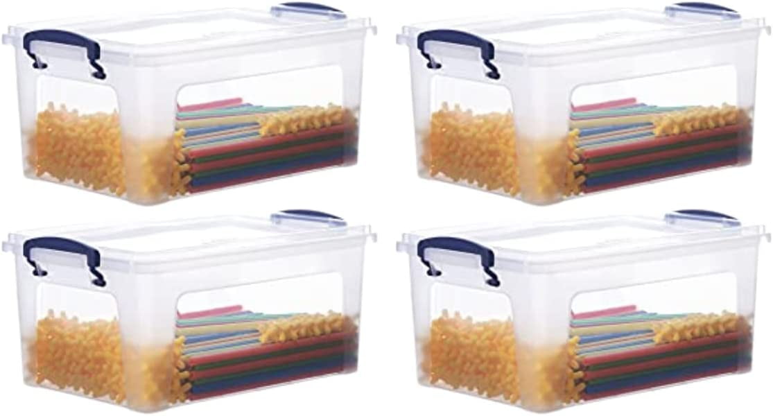 Superio Clear Plastic Storage Bins with Lids, 1.25 Quart (6 Pack ...