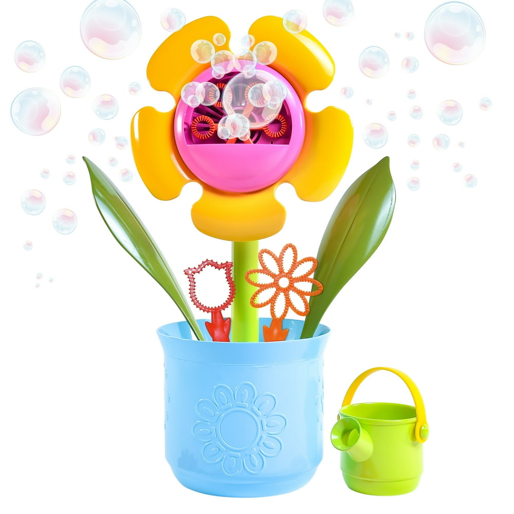 Maxx Bubbles Flower Pot Bubble Blower - Toy Bubble Machine with Wands ...