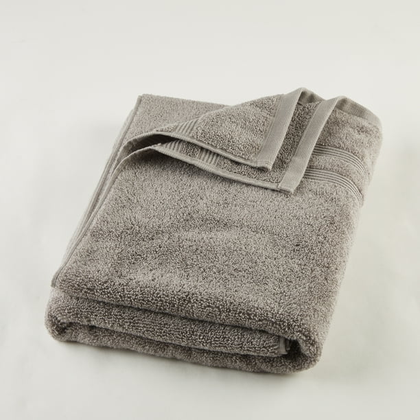 Mainstays Performance Solid Bath Towel, 54" x 30", Grey Flannel ...