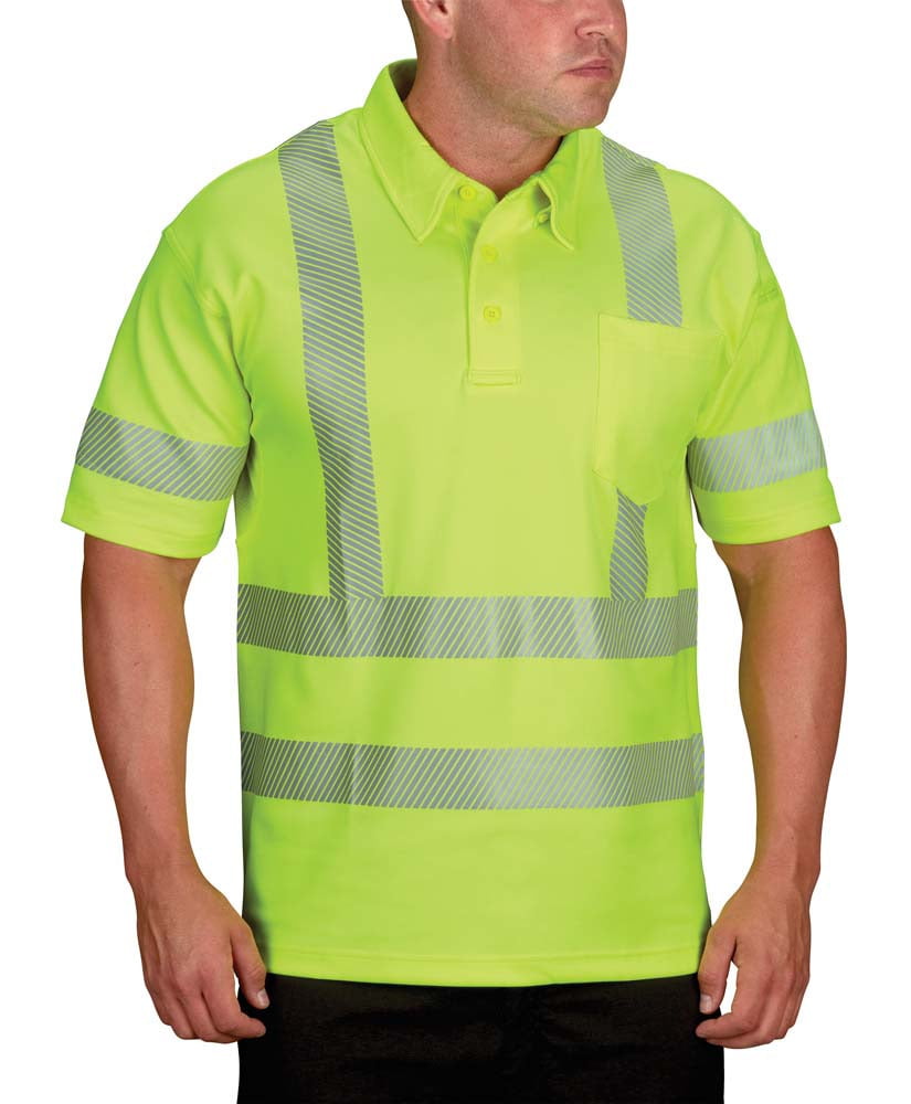 Propper Men's Ansi Iii Performance Polo - Short Sleeve Iii Hi Vis Gr/Ye ...