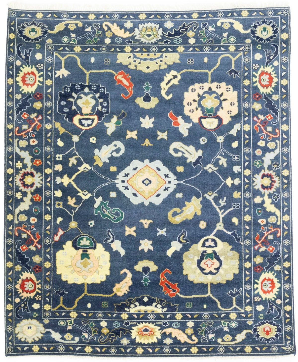 Blue-gray Floral 8X10 Chobi Oriental Rug - Walmart.com