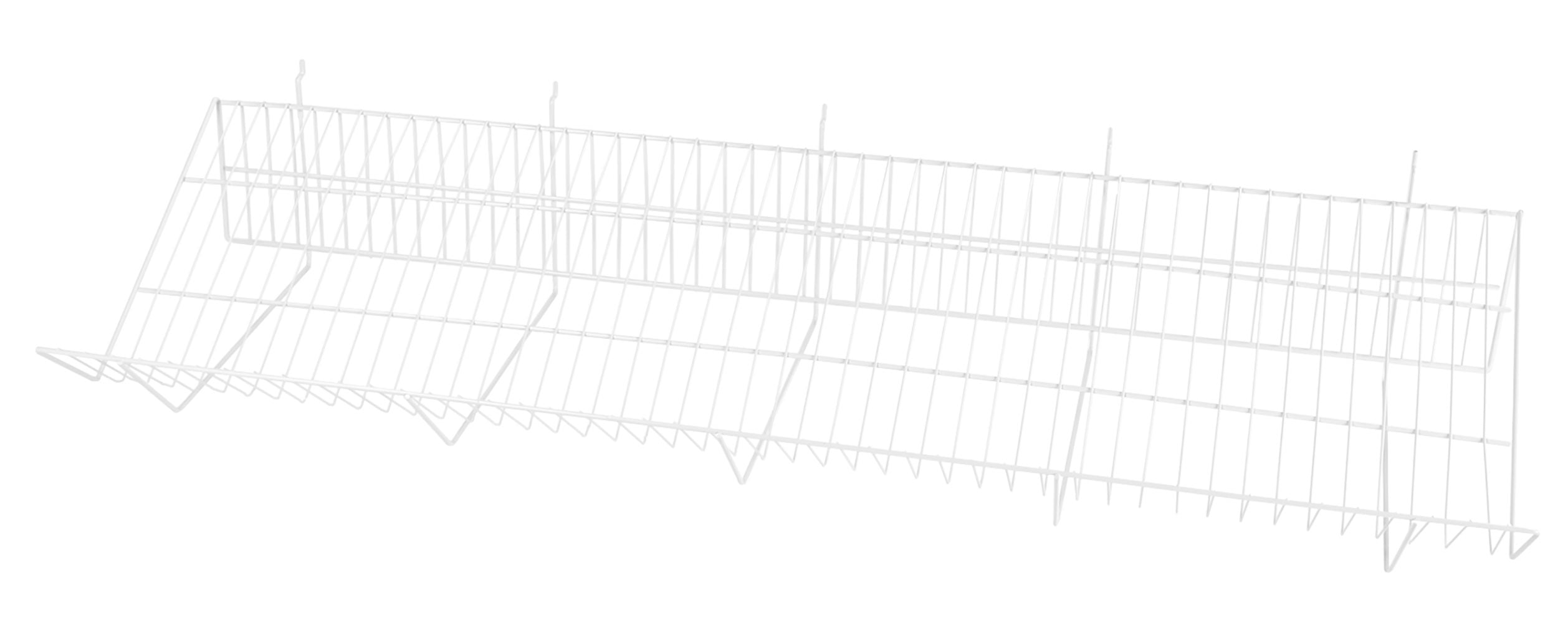 48 x 12 x 6 inch White Downslope Shelf With 4 Inch Slanted Front Lip ...