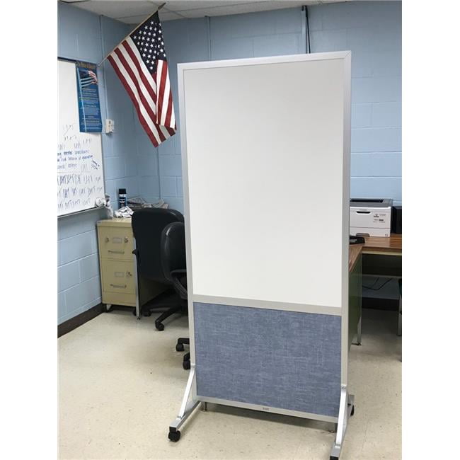 48 x 75 in. Eggshell Acoustic Fabric White Markerboard Mobile ...