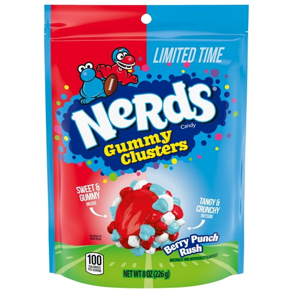 NERDS Frosty Gummy Clusters, Resealable Stand Up Bag, Christmas Candy ...