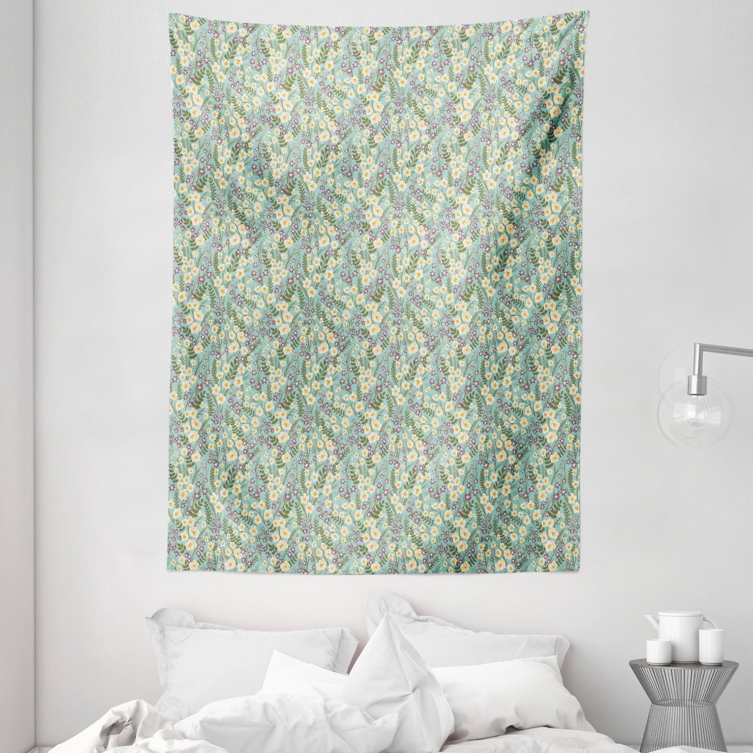 Spring Tapestry, Continuous Floral Pattern Meadow Flowers and Herbs ...