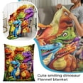Cute Smiling Dinosaurs Hd Digital Print Flannel Lightweight Throw ...
